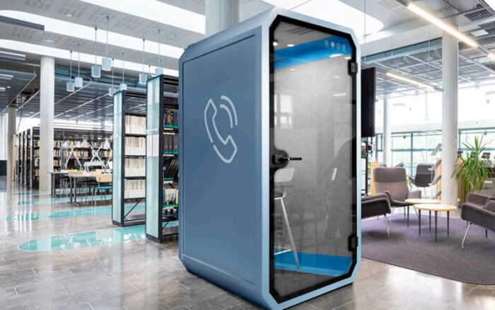 Tiện Ích Modern Phone Booth Trong Không Gian Làm Việc Mở
